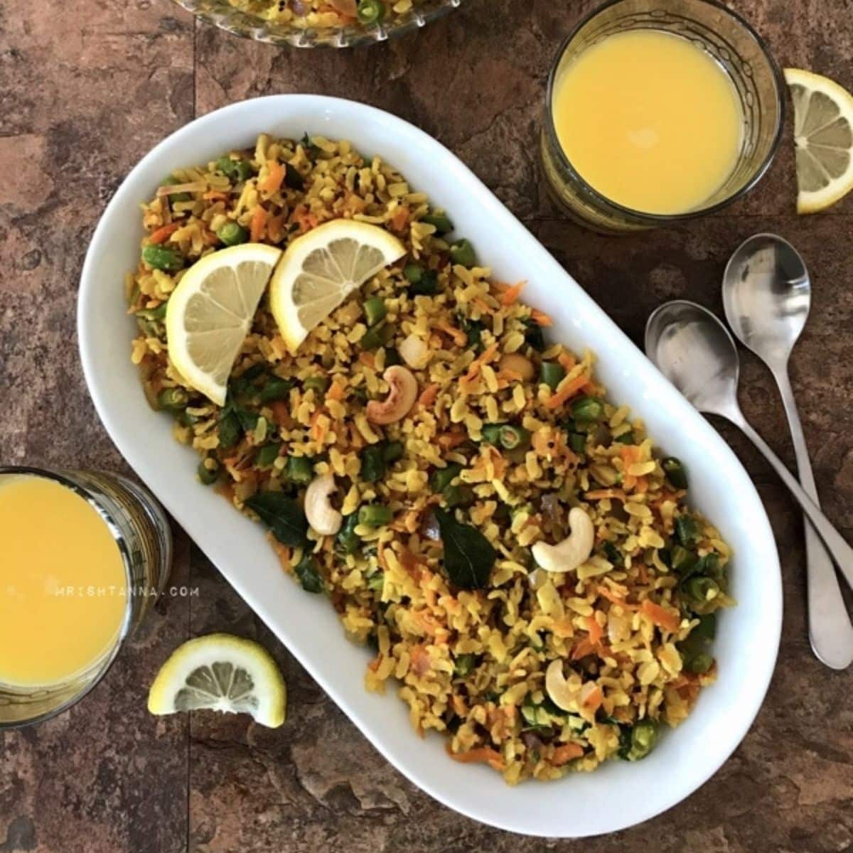 Vegetable Poha Recipe • Simple Sumptuous Cooking
