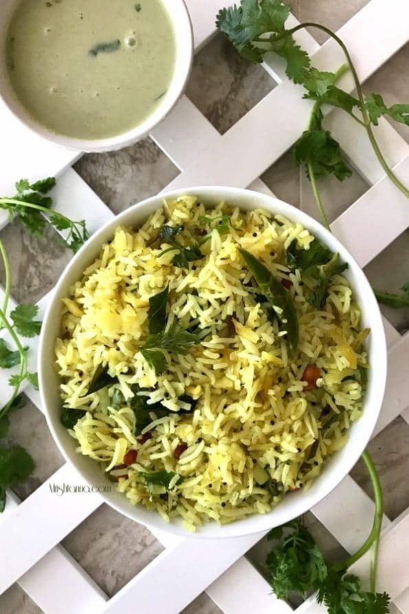 Mavinakayi Chitranna (Green Mango Rice) • Simple Sumptuous Cooking