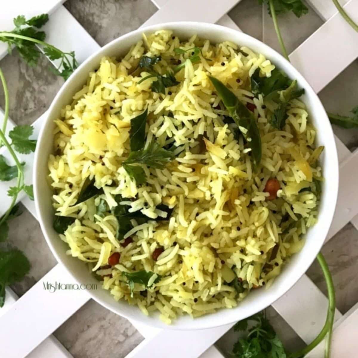 Mavinakayi Chitranna (Green Mango Rice) • Simple Sumptuous Cooking