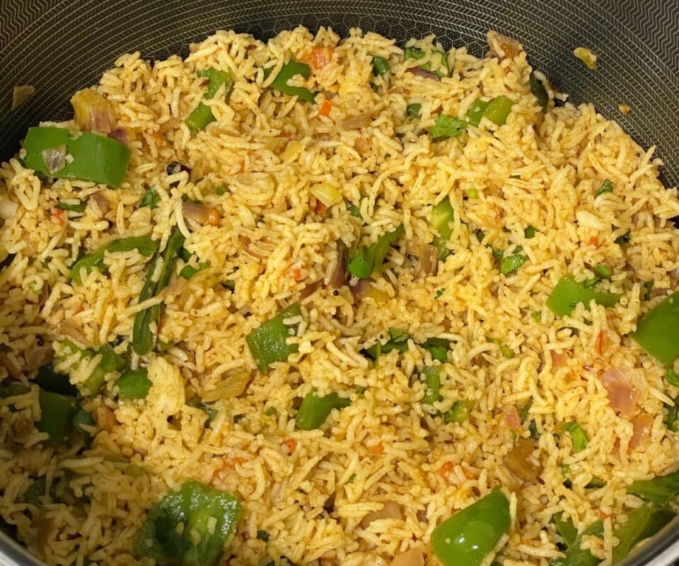 Capsicum Rice (Indian Style Bell Pepper Rice) • Simple Sumptuous Cooking
