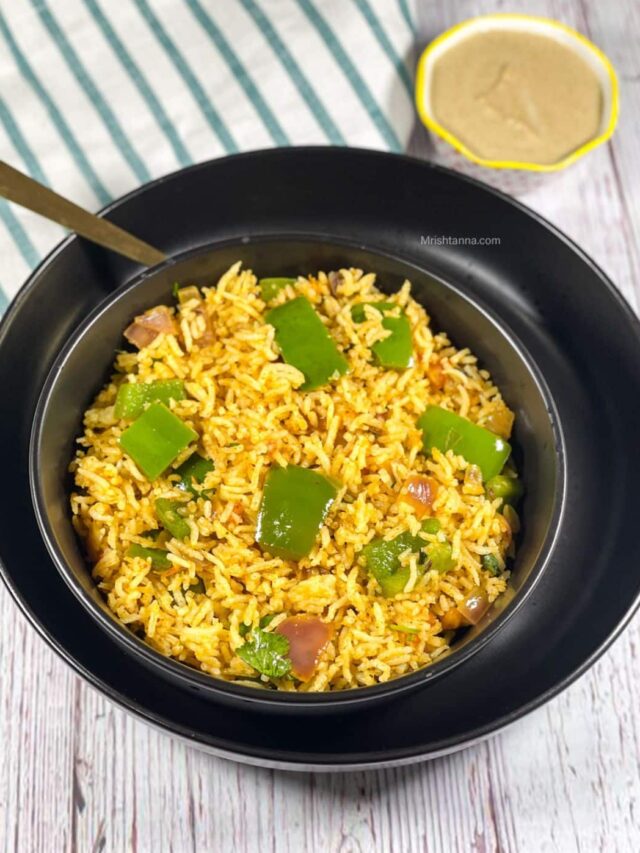 Capsicum Rice Recipe • Simple Sumptuous Cooking