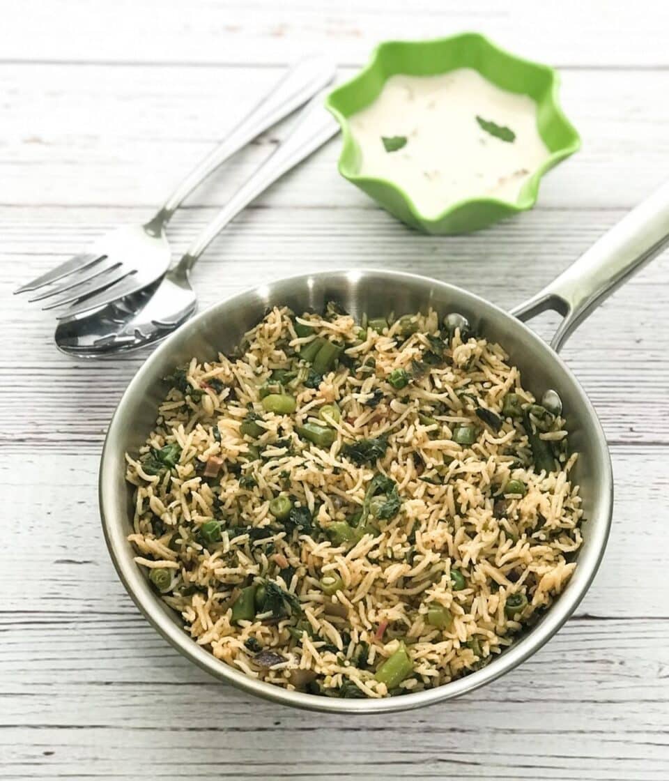 Palak Rice (Instant Pot & Stovetop) • Simple Sumptuous Cooking