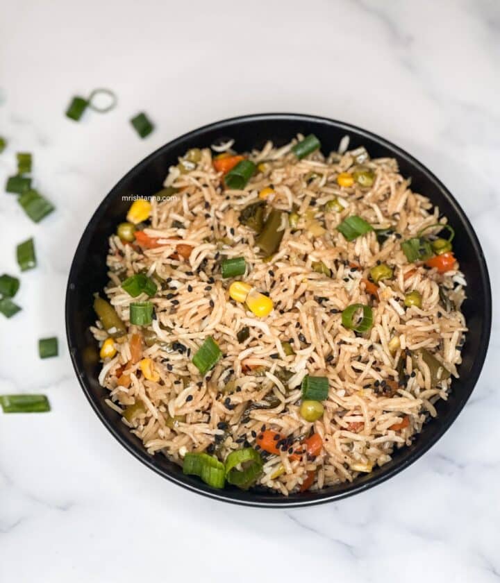 Instant Pot Vegetable Basmati Fried Rice • Simple Sumptuous Cooking