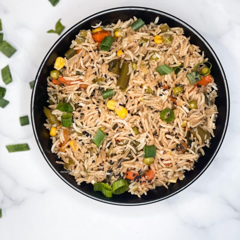 Instant Pot Vegetable Basmati Fried Rice • Simple Sumptuous Cooking