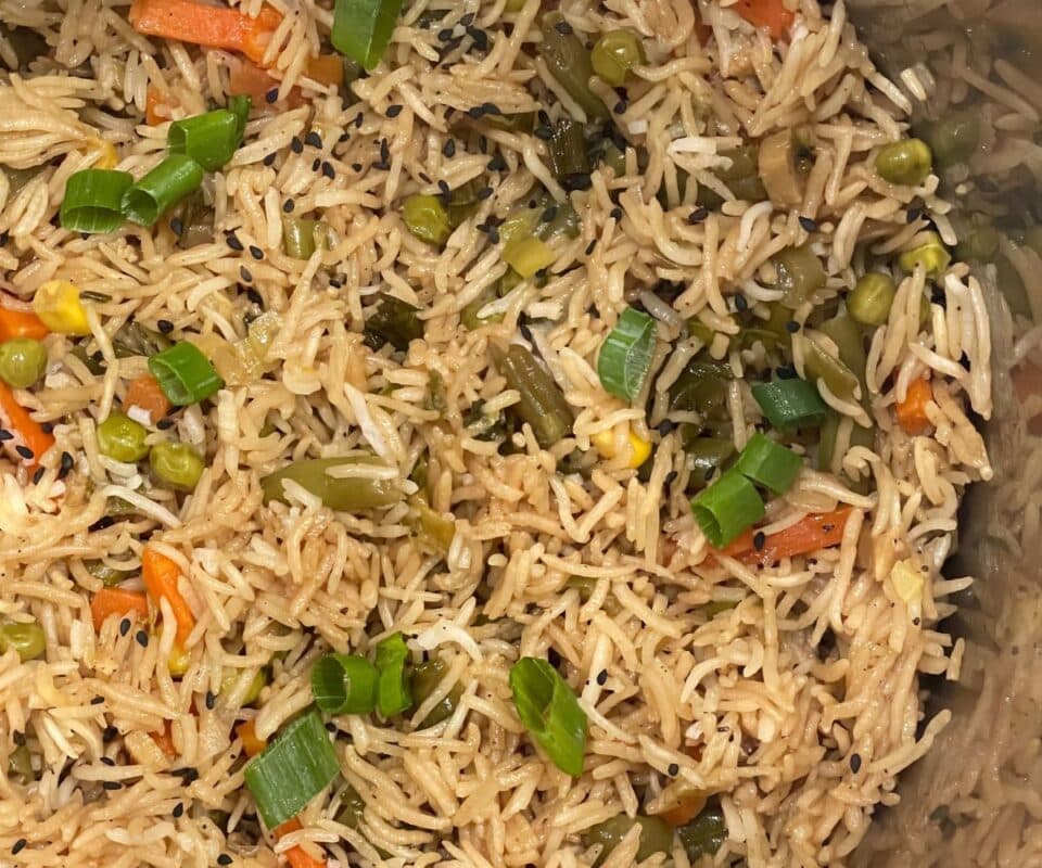 Instant Pot Vegetable Basmati Fried Rice • Simple Sumptuous Cooking